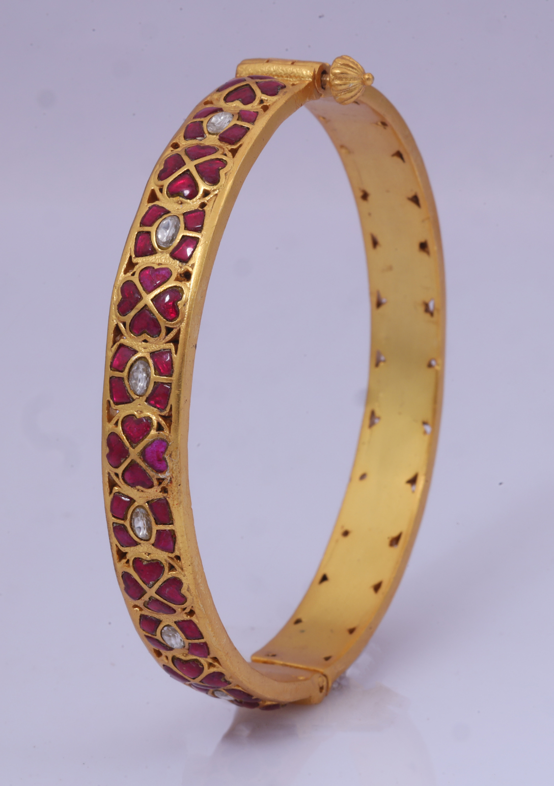 Delicate Designer Jadau Kundan Openable Single Bangle – Divine Abha