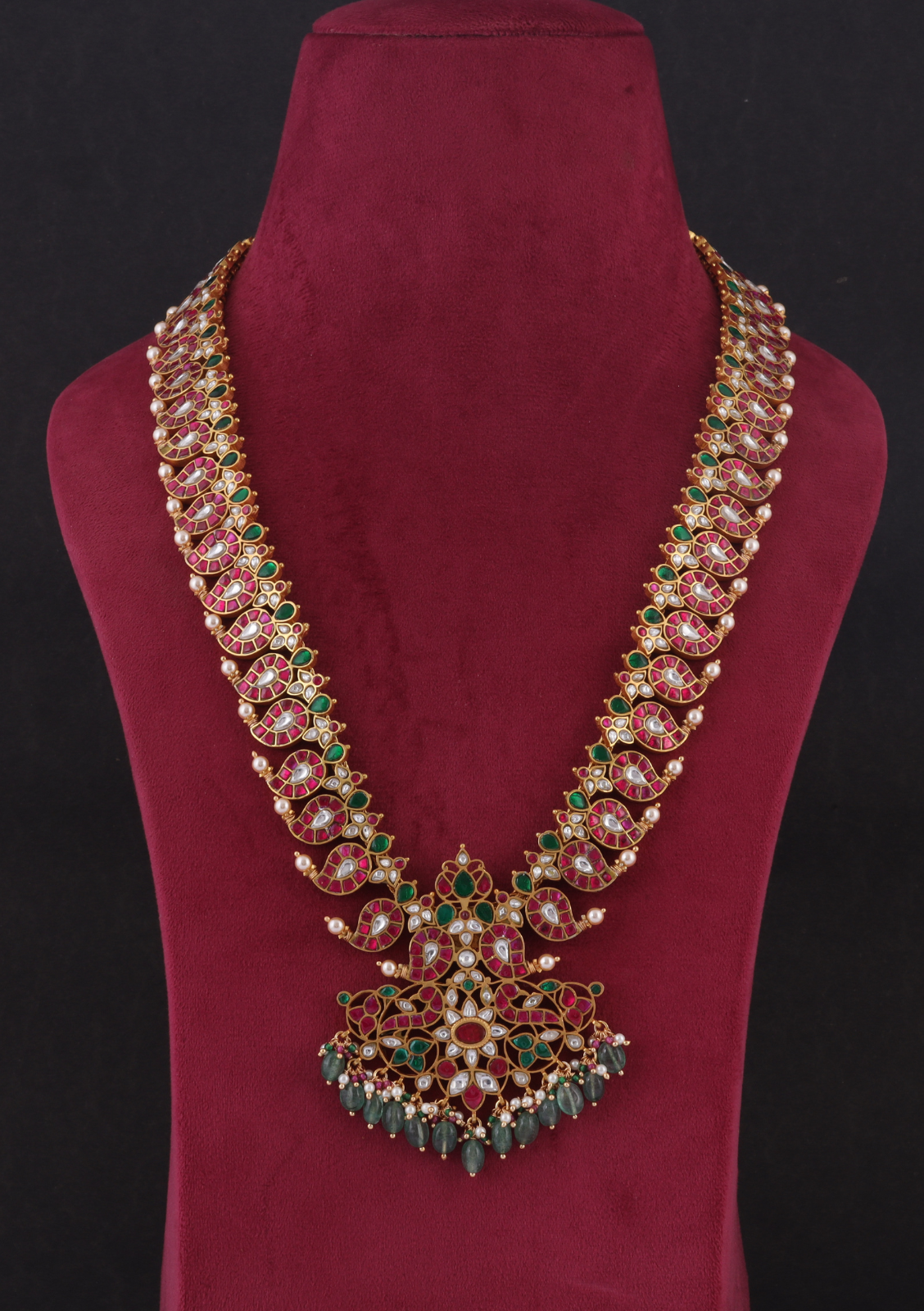 Stylish and Classic Jadau Kundan Long Mango Haram – Divine Abha